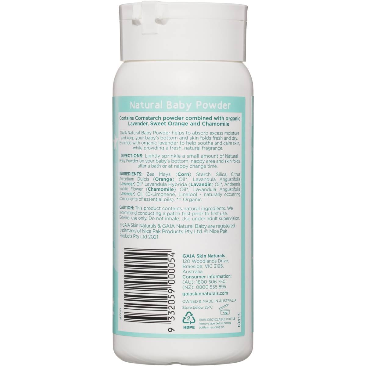 Gaia Talc Free Natural Baby Powder 100g | Woolworths