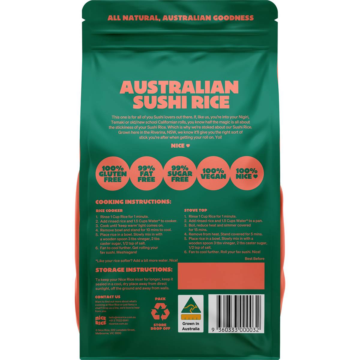 Nice Rice Sushi Rice 1kg | Woolworths