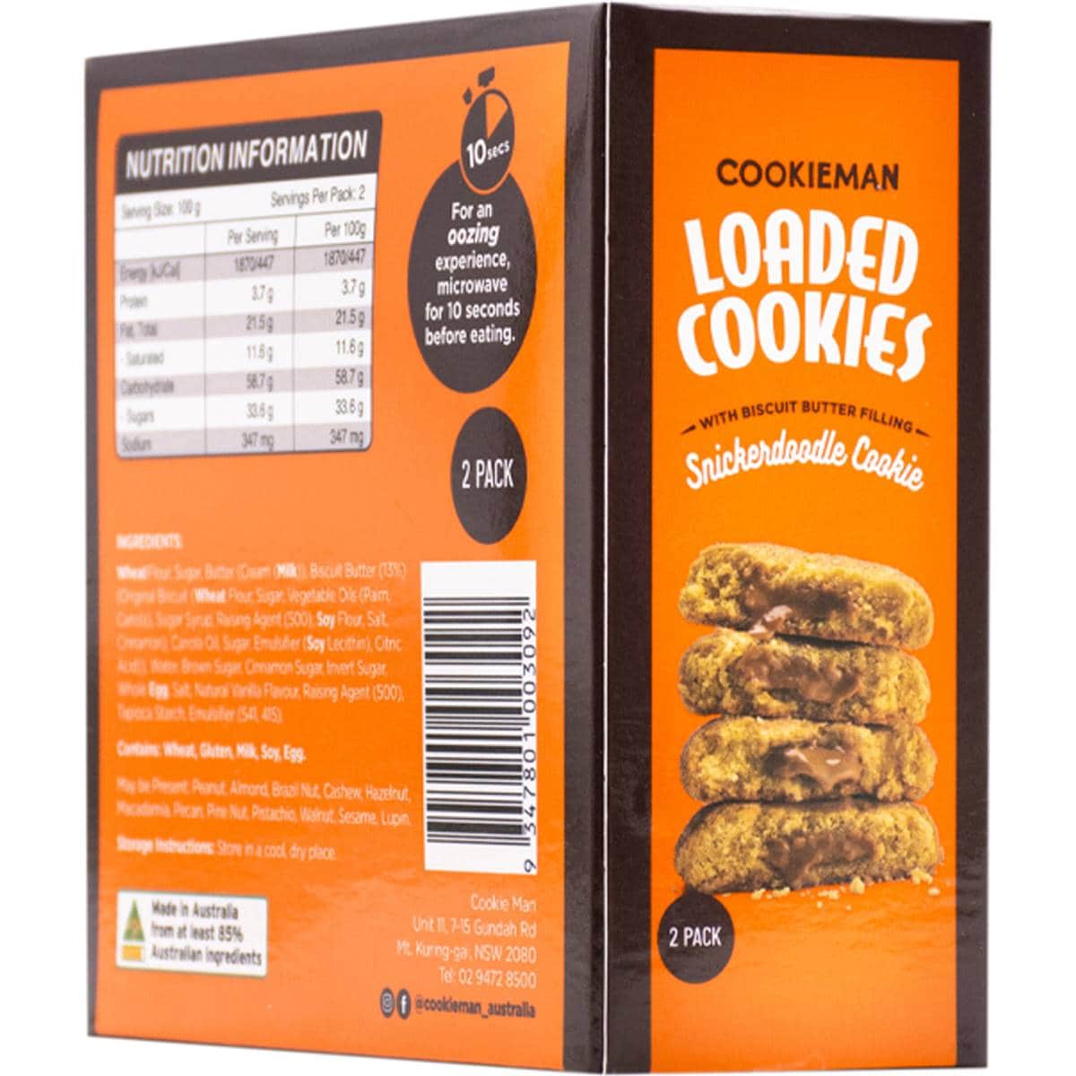 Cookieman Loaded Snickerdoodle Loaded Cookies 2 Pack | Woolworths