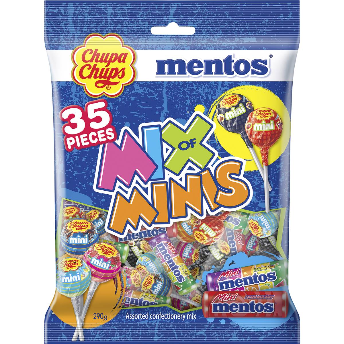 Chupa Chups Mentos Mix Of Minis 35 Pieces 290g | Woolworths