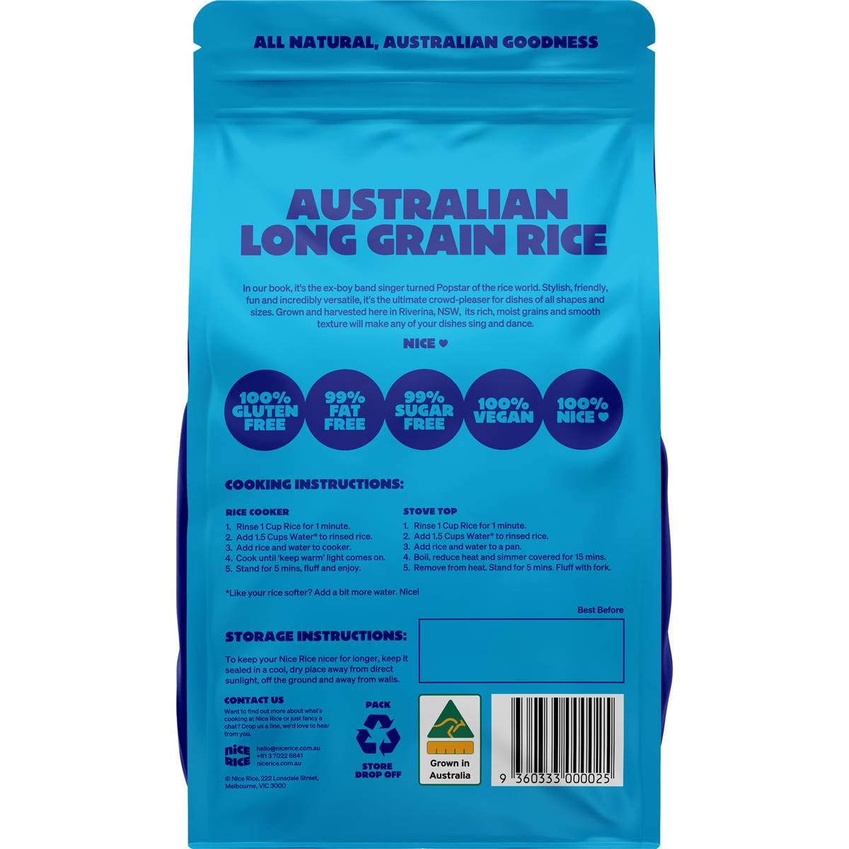 Nice Rice Australian Long Grain Rice 1kg | Woolworths