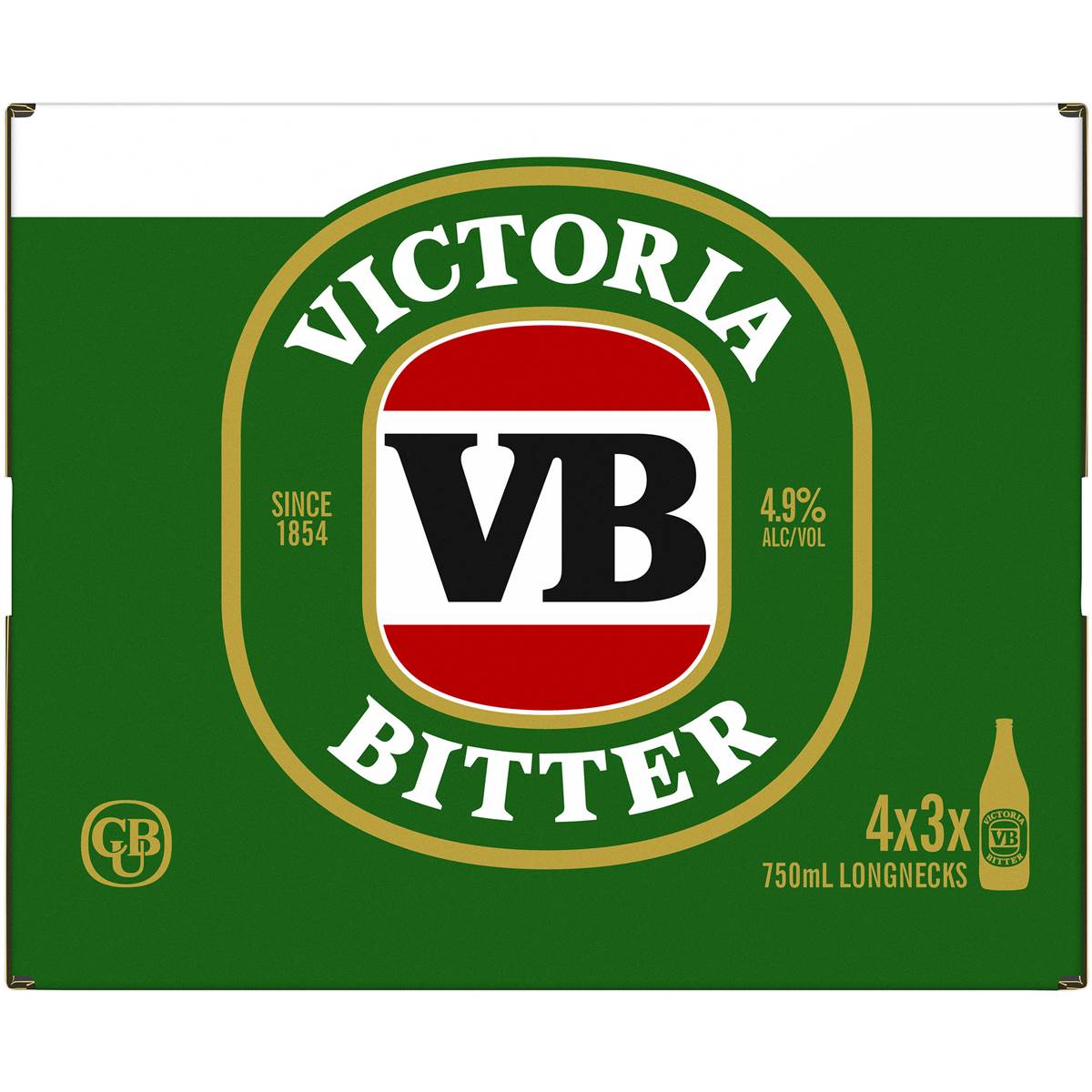 Victoria Bitter Lager Long Necks 12x750ml Pack Woolworths