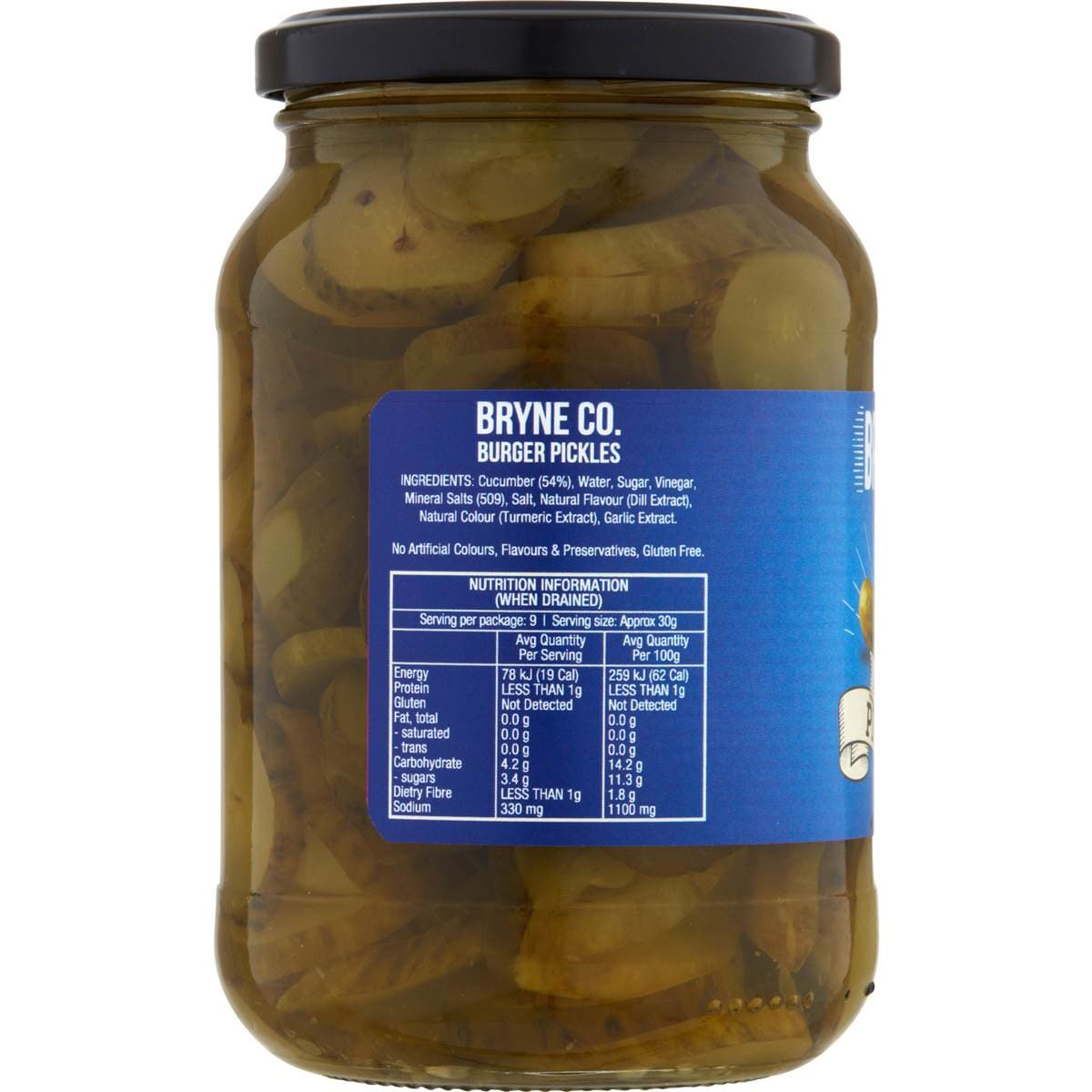 Bryne Co Burger Pickles 500g | Woolworths