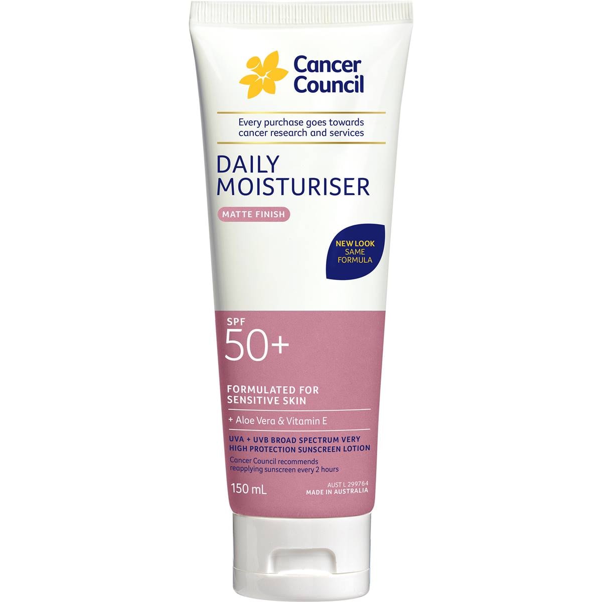 Cancer Council Face & Body Moisturiser Day Wear Spf 50+ 150ml | Woolworths