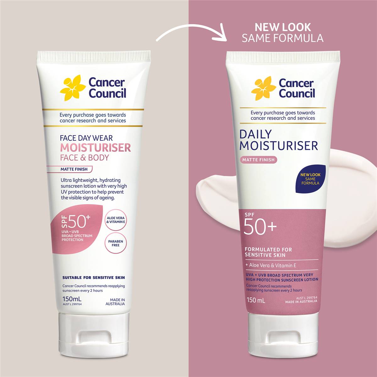 Cancer Council Face & Body Moisturiser Day Wear Spf 50+ 150ml | Woolworths
