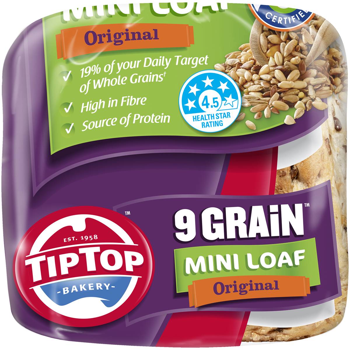 Tip Top Bakery 9 Grain Original Mini Loaf 400g | Woolworths