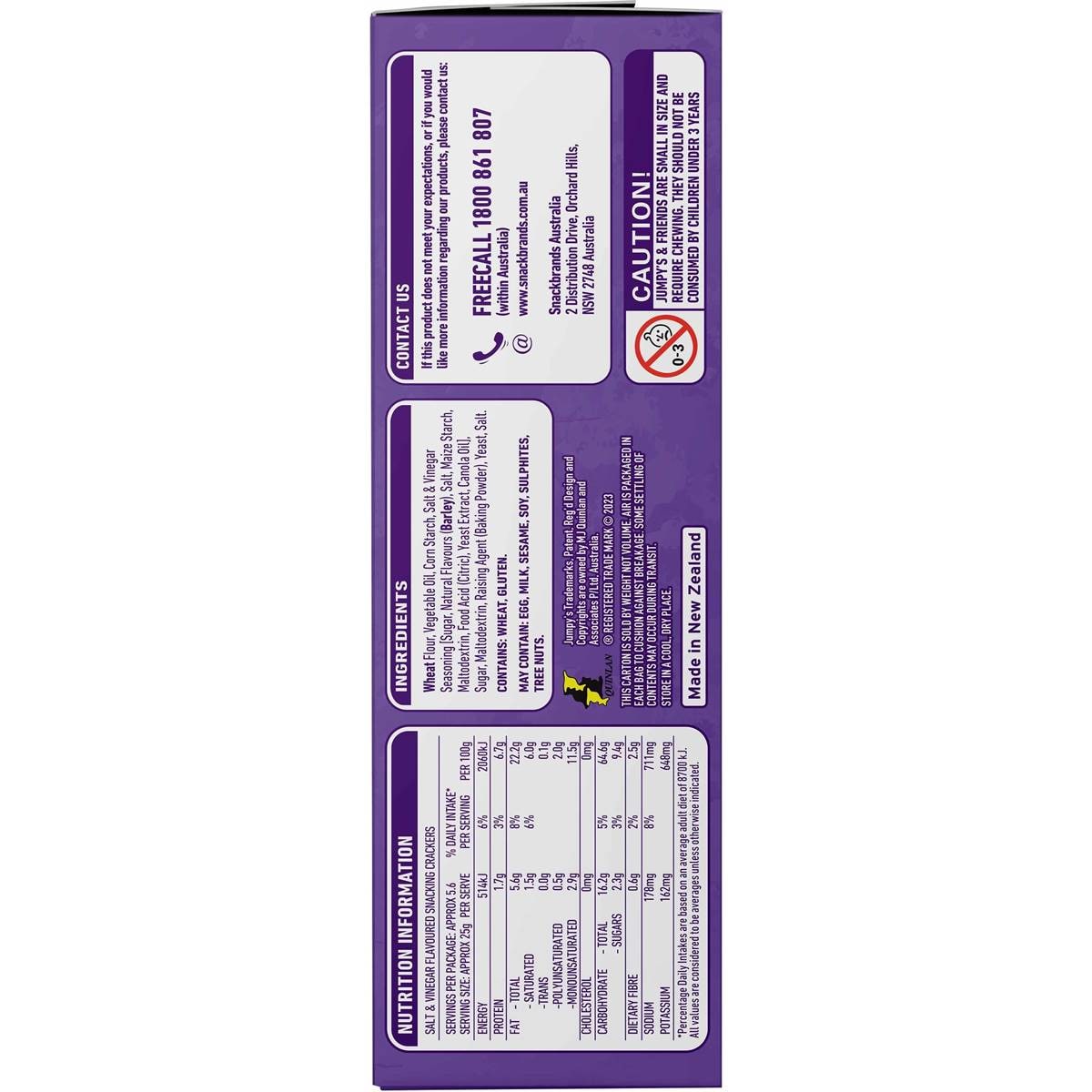 Jumpy's Crackers Salt & Vinegar 140g | Woolworths