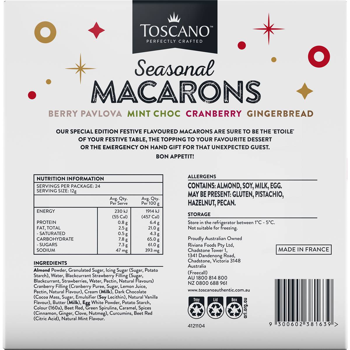 Toscano Christmas Seasonal Macarons 24 Pack | Woolworths