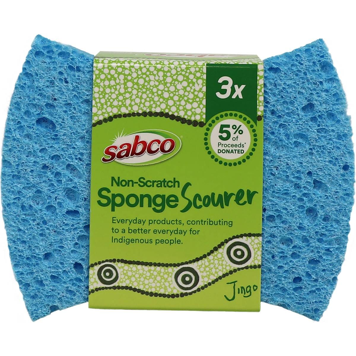 Sabco Jingo Non Scratch Sponge Scourer 3 Pack | Woolworths