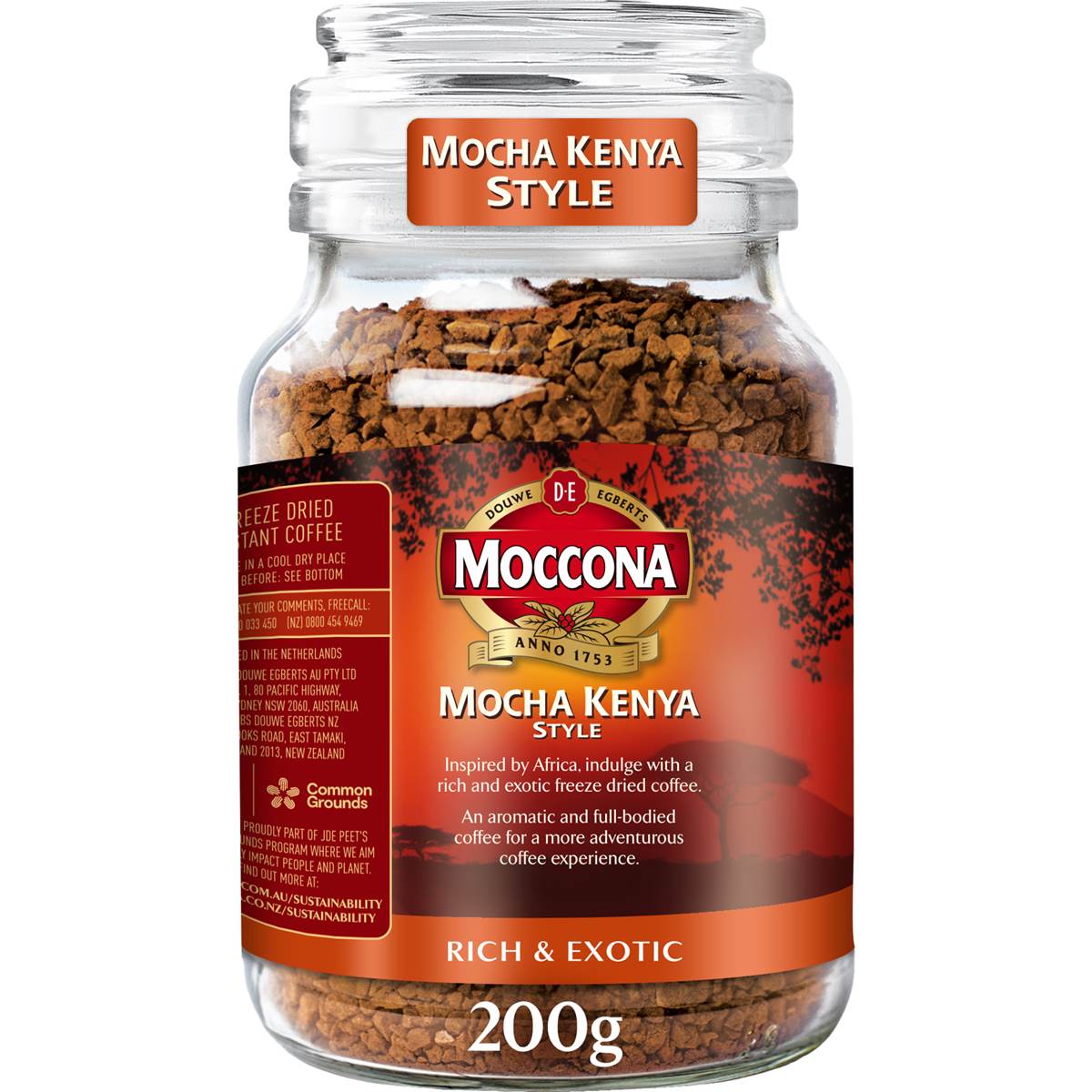 Moccona Freeze Dried Instant Coffee Mocha Kenya Style 200g | Woolworths