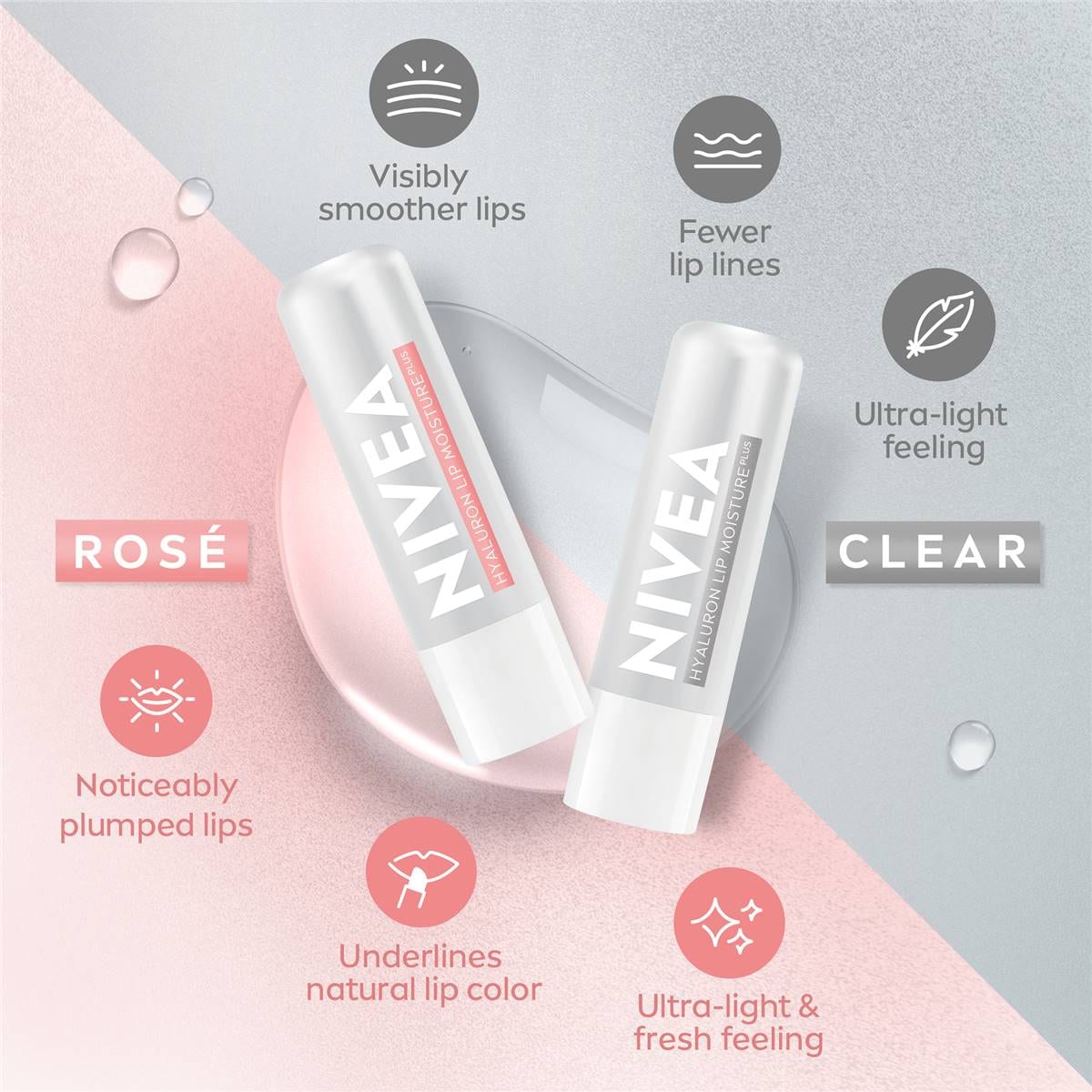 Nivea Hyaluron Lip Moisture Balm Sheer Rose 5.2g | Woolworths