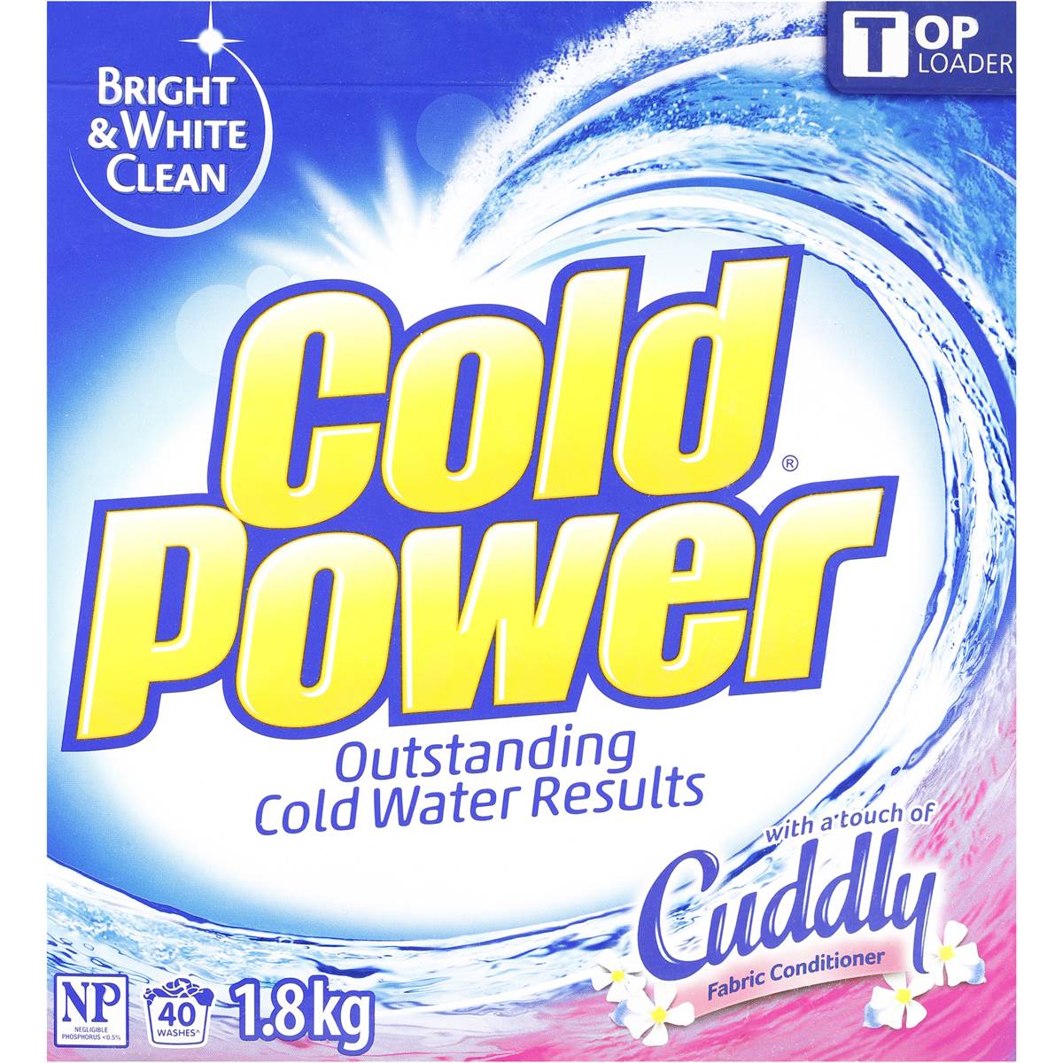 Cold Power With Cuddly Top Loader Laundry Powder 1.8kg | Woolworths