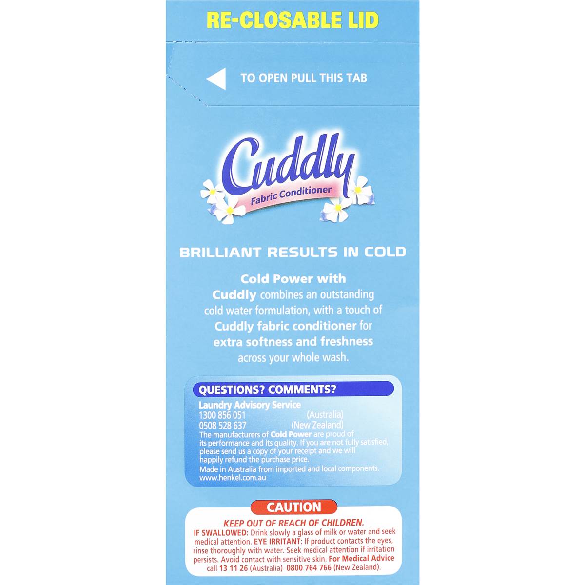 Cold Power With Cuddly Top Loader Laundry Powder 1.8kg | Woolworths