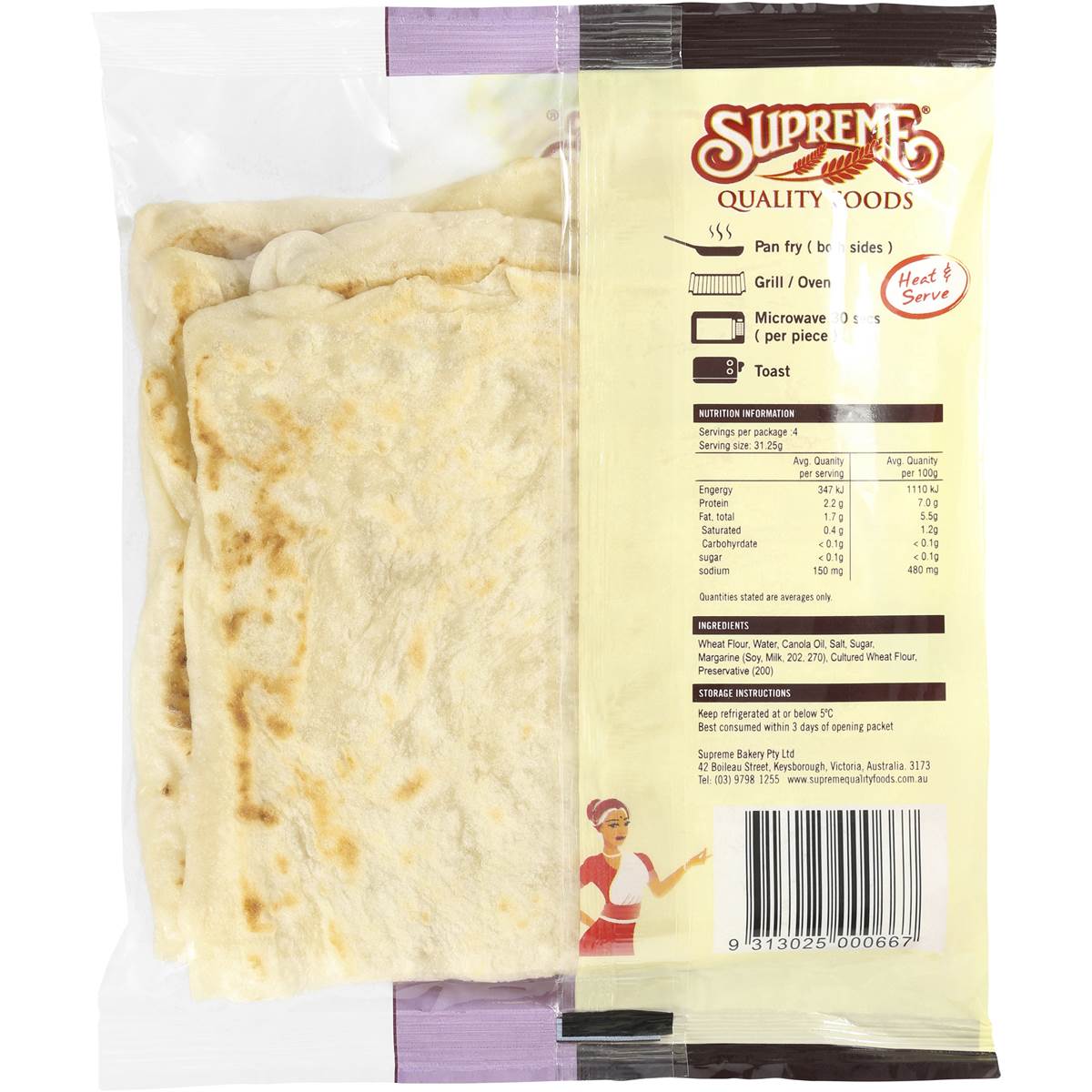 Supreme Foods Roti Mini 125g | Woolworths