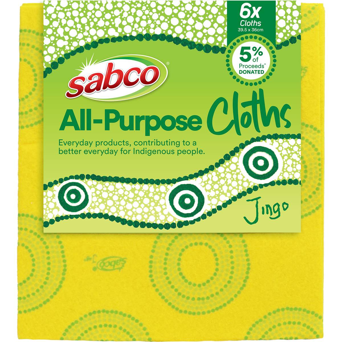 Sabco Jingo All Purpose Cloths 6 Pack | Woolworths