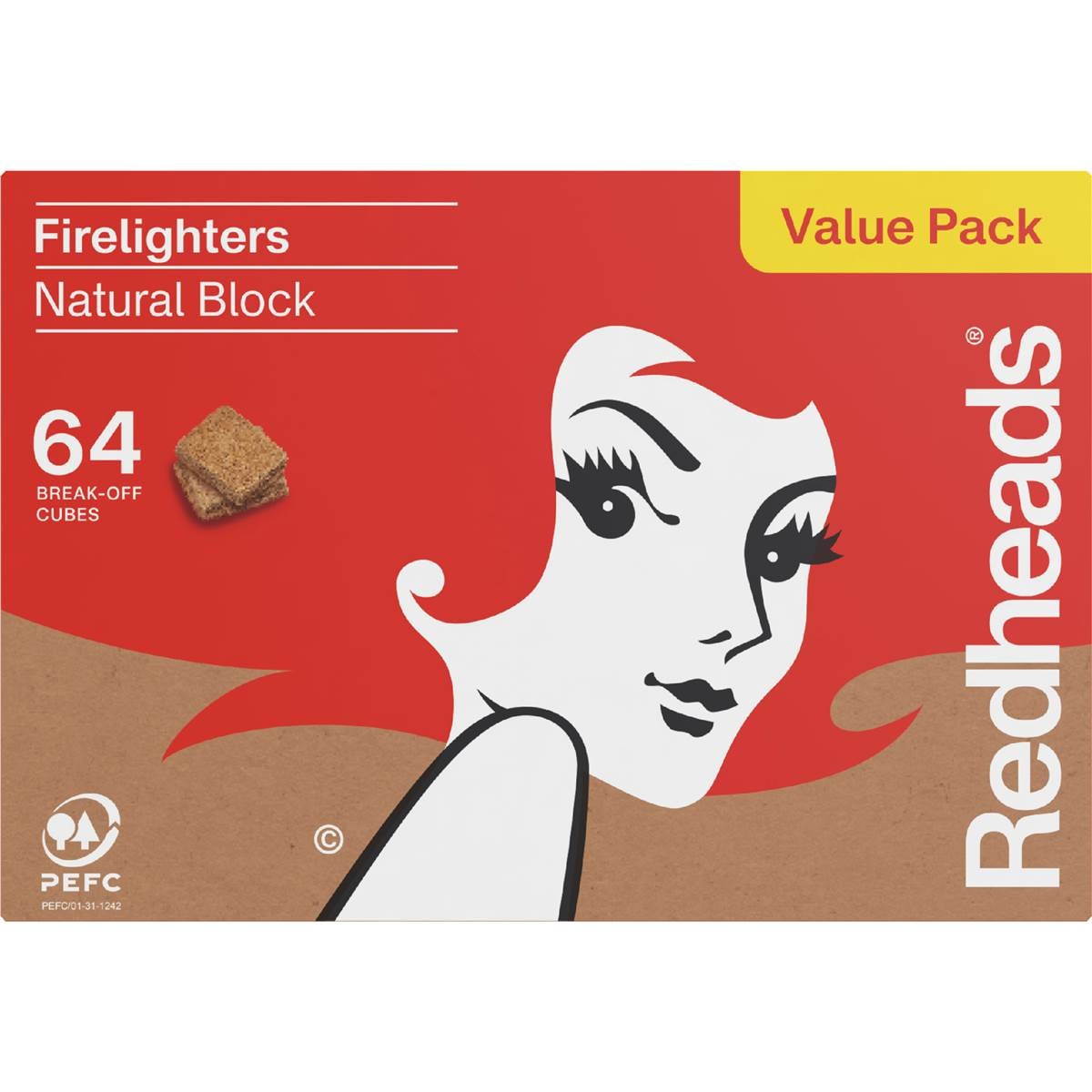 Redheads Natural Firelighter Cubes 64 Pack | Woolworths