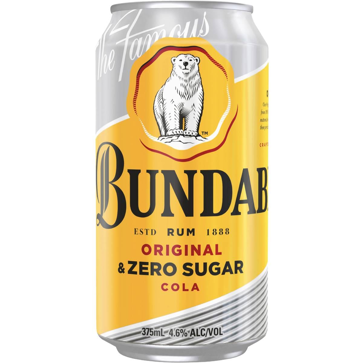 Bundaberg Rum & Bare No Sugar Cola 375ml | Woolworths