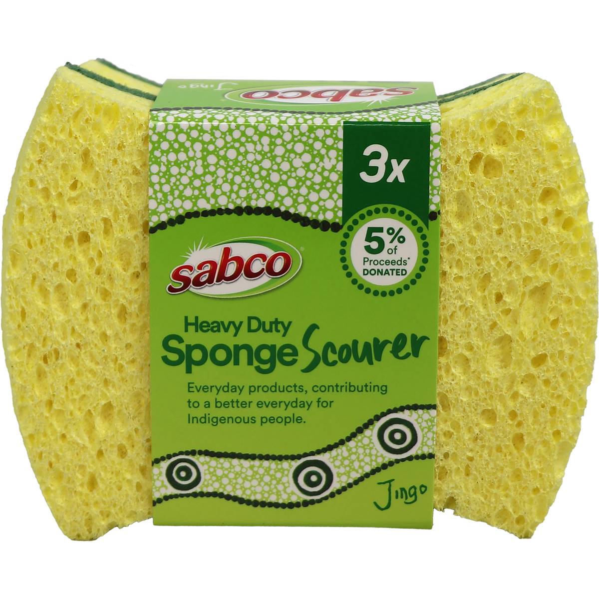 Sabco Jingo Heavy Duty Sponge Scourer 3 Pack | Woolworths