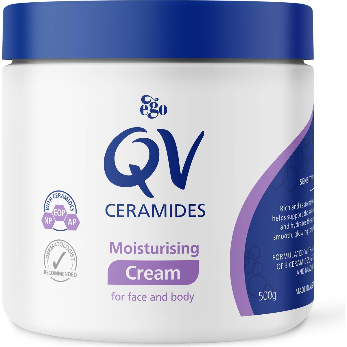 Qv Ceramides Moisturising Cream 500g | Woolworths