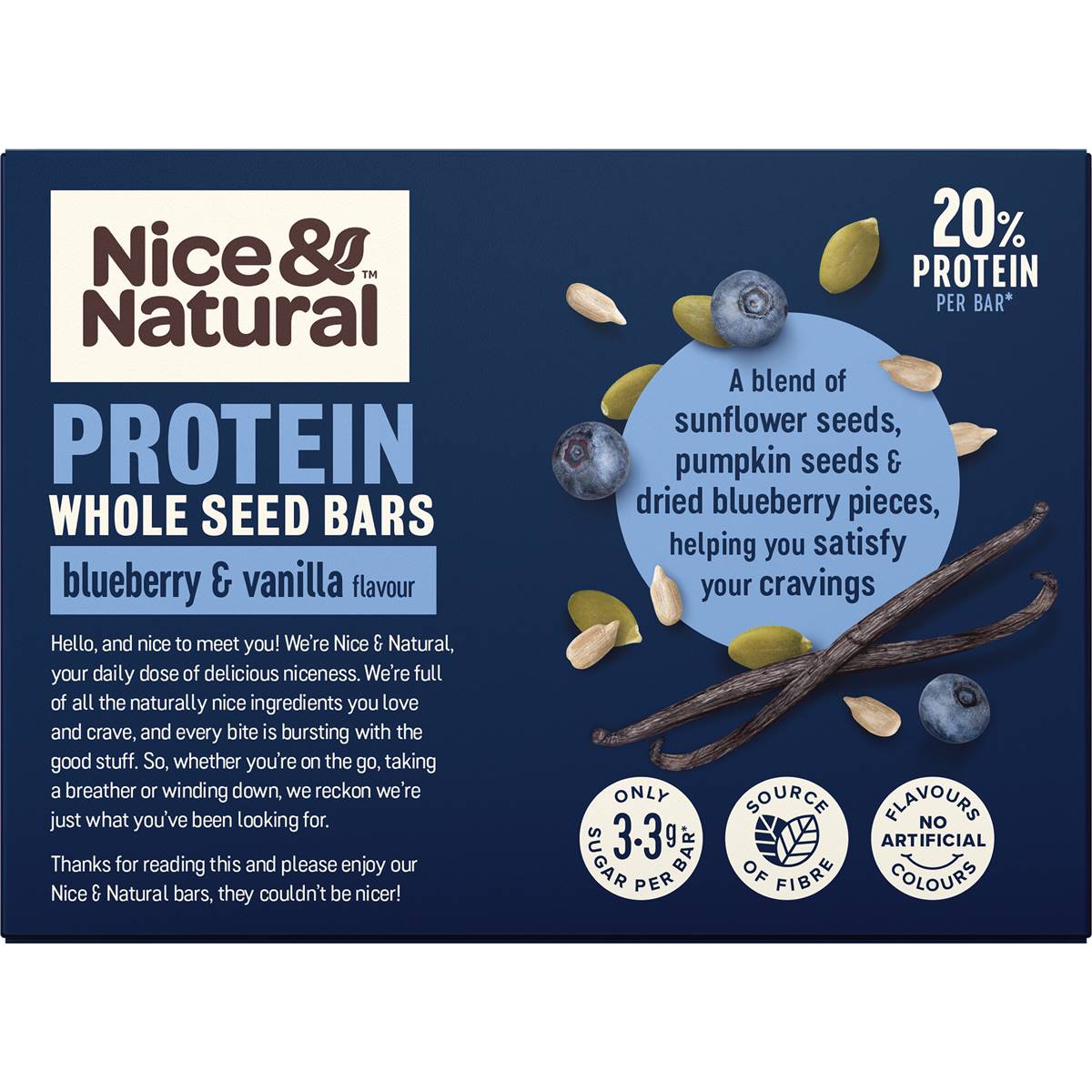 Nice & Natural Blueberry & Vanilla Yogurt Drizzle Bars 5 Pack | Woolworths