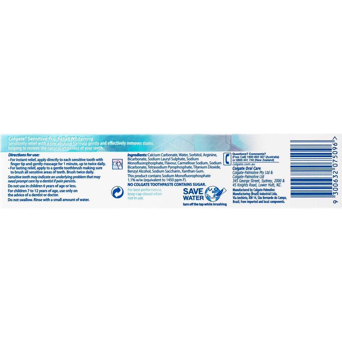 Colgate Sensitive Pro-relief Whitening Teeth Pain Toothpaste 110g ...