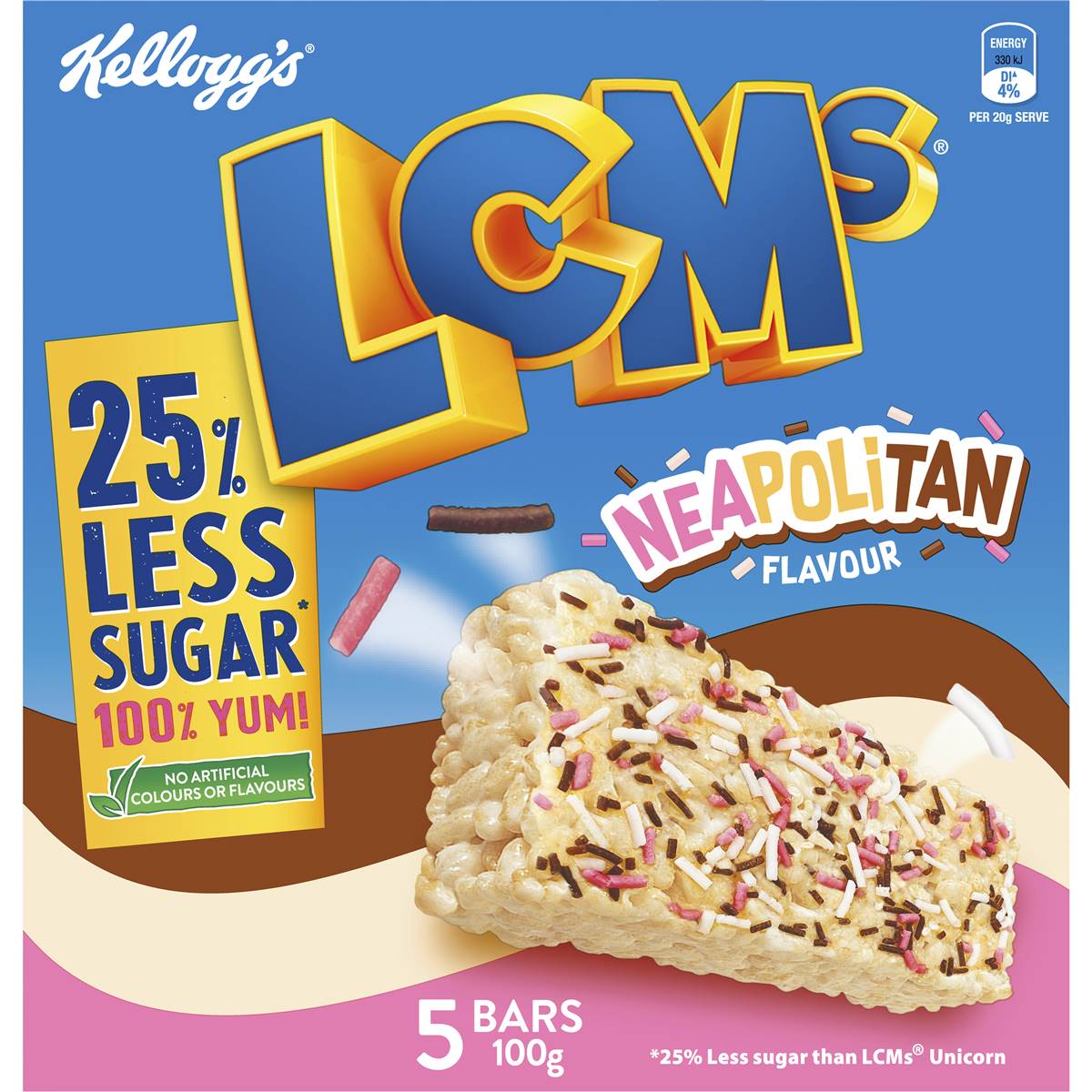 Kellogg's Lcm's 25% Less Sugar Neapolitan 5 Pack | Woolworths