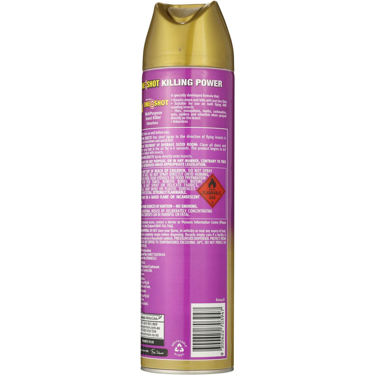 Raid Insect Spray One Shot M Purpose Odourless 320g Woolworths