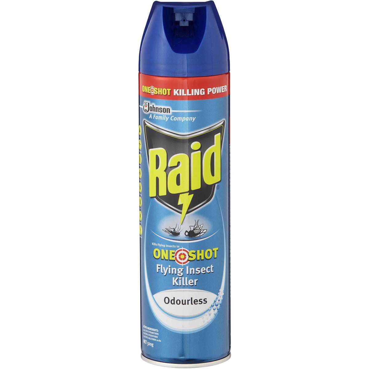 Raid Insect Spray One Shot Flying Insect Killer Odourless 320g | Woolworths