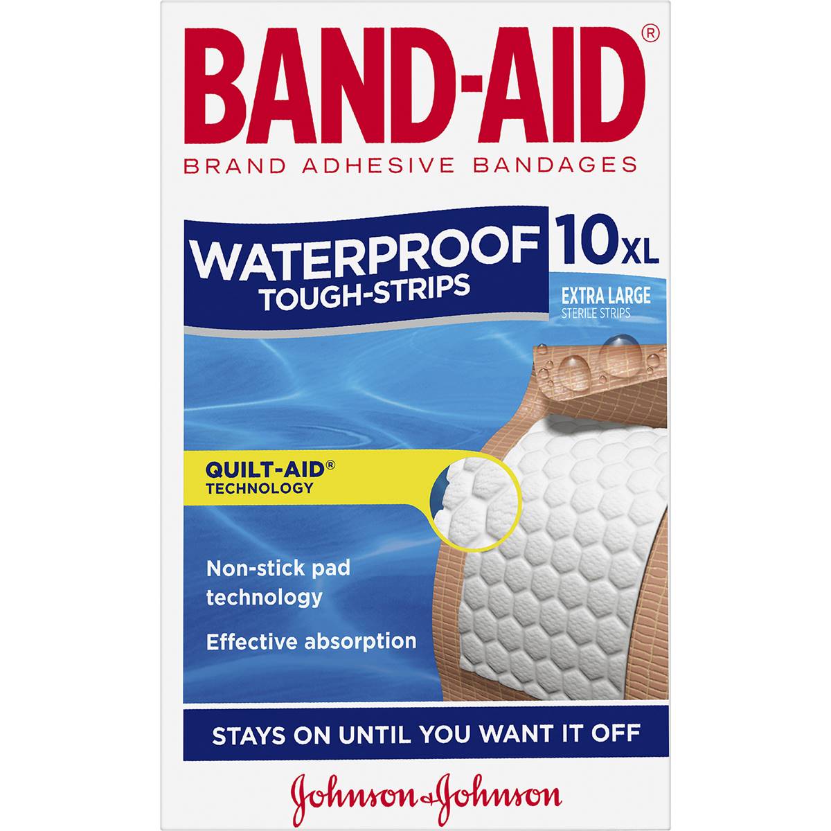 Band-aid Waterproof Tough Strips Extra Large 10 Pack | Woolworths