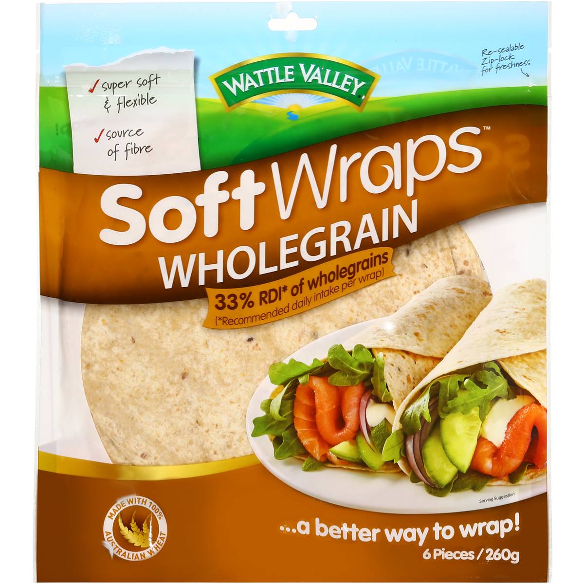 Wattle Valley Wraps Wholegrain 260g | Woolworths