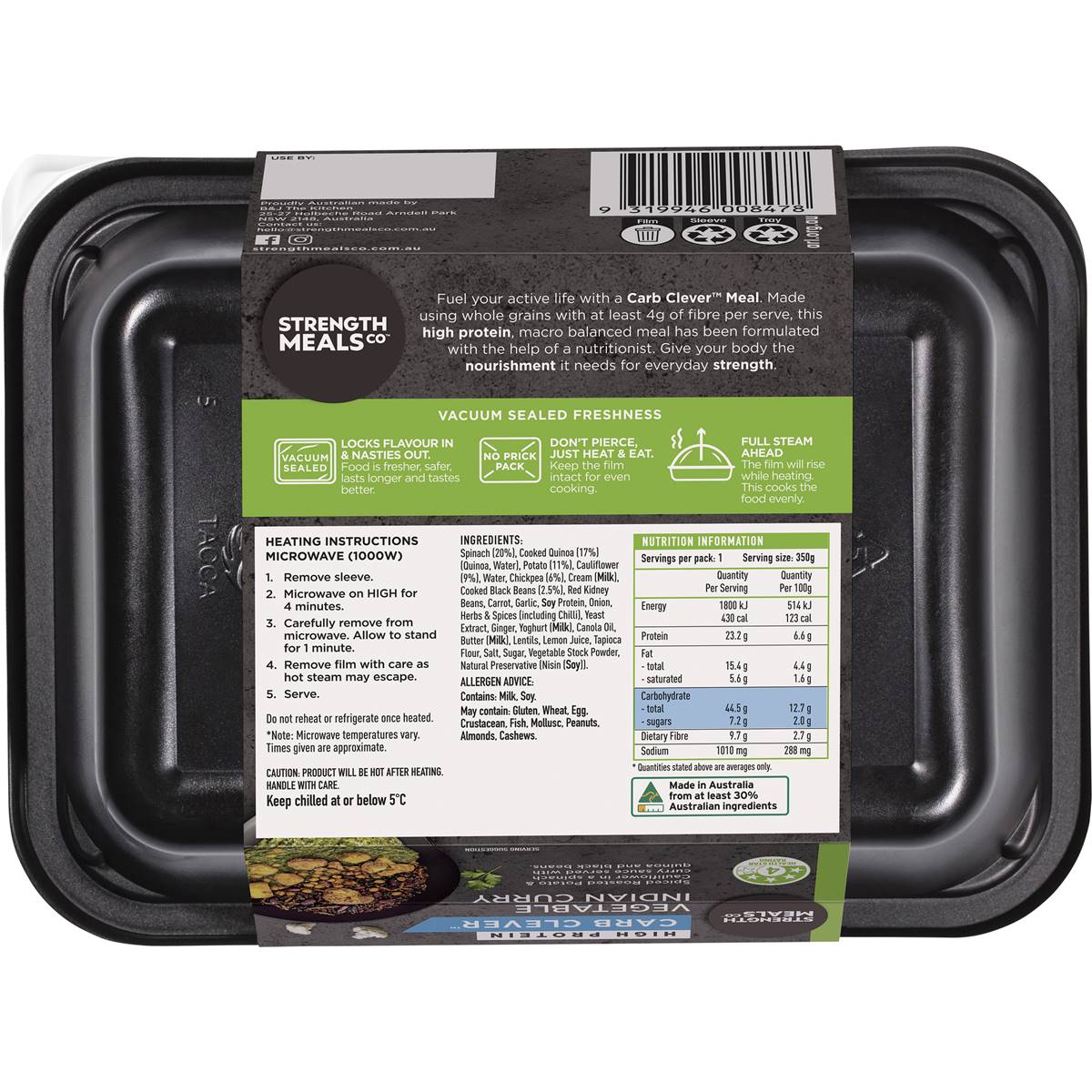 Strength Meals Co Vegetable Indian Curry 350g | Woolworths
