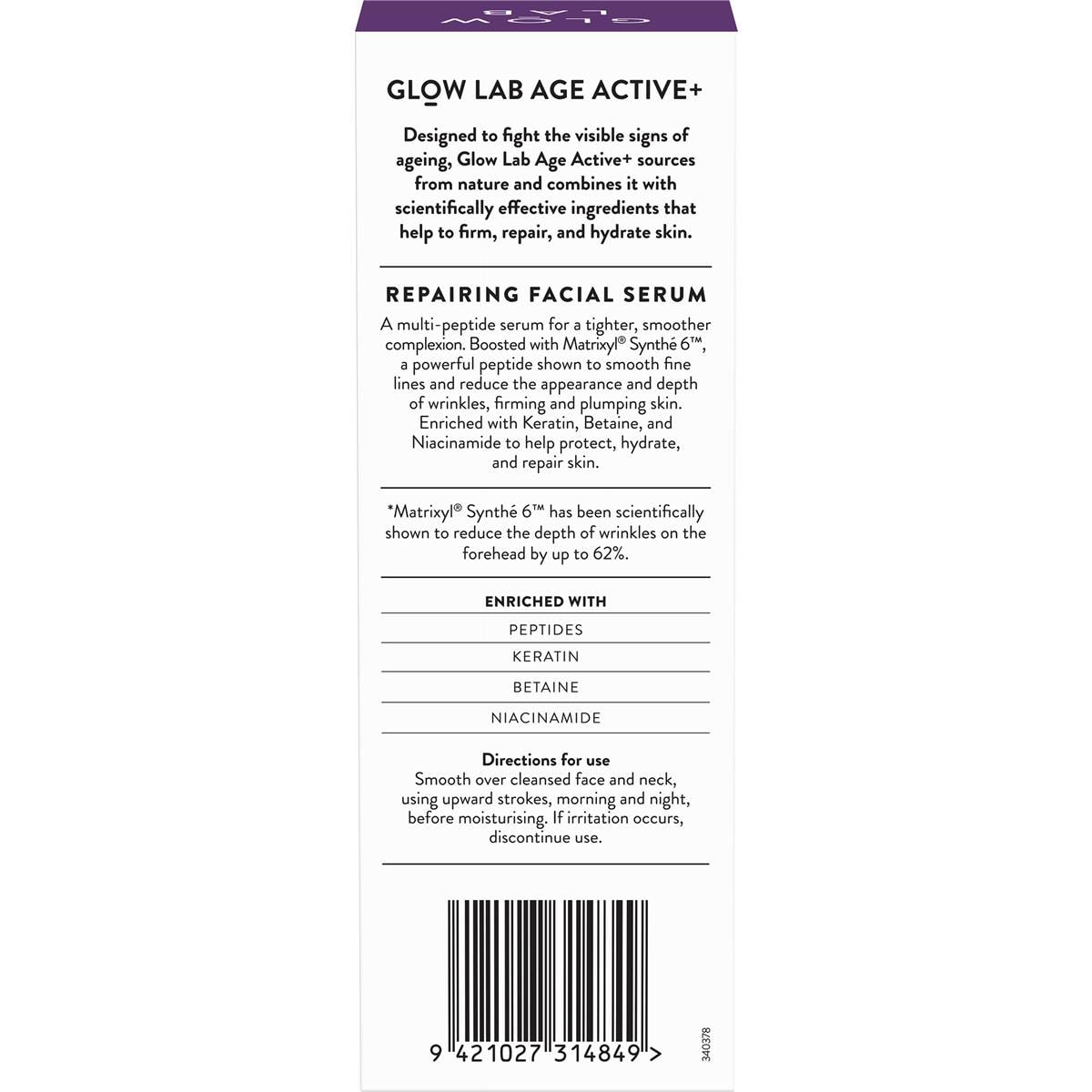 Glow Lab Age Active+ Repairing Facial Serum 30ml | Woolworths