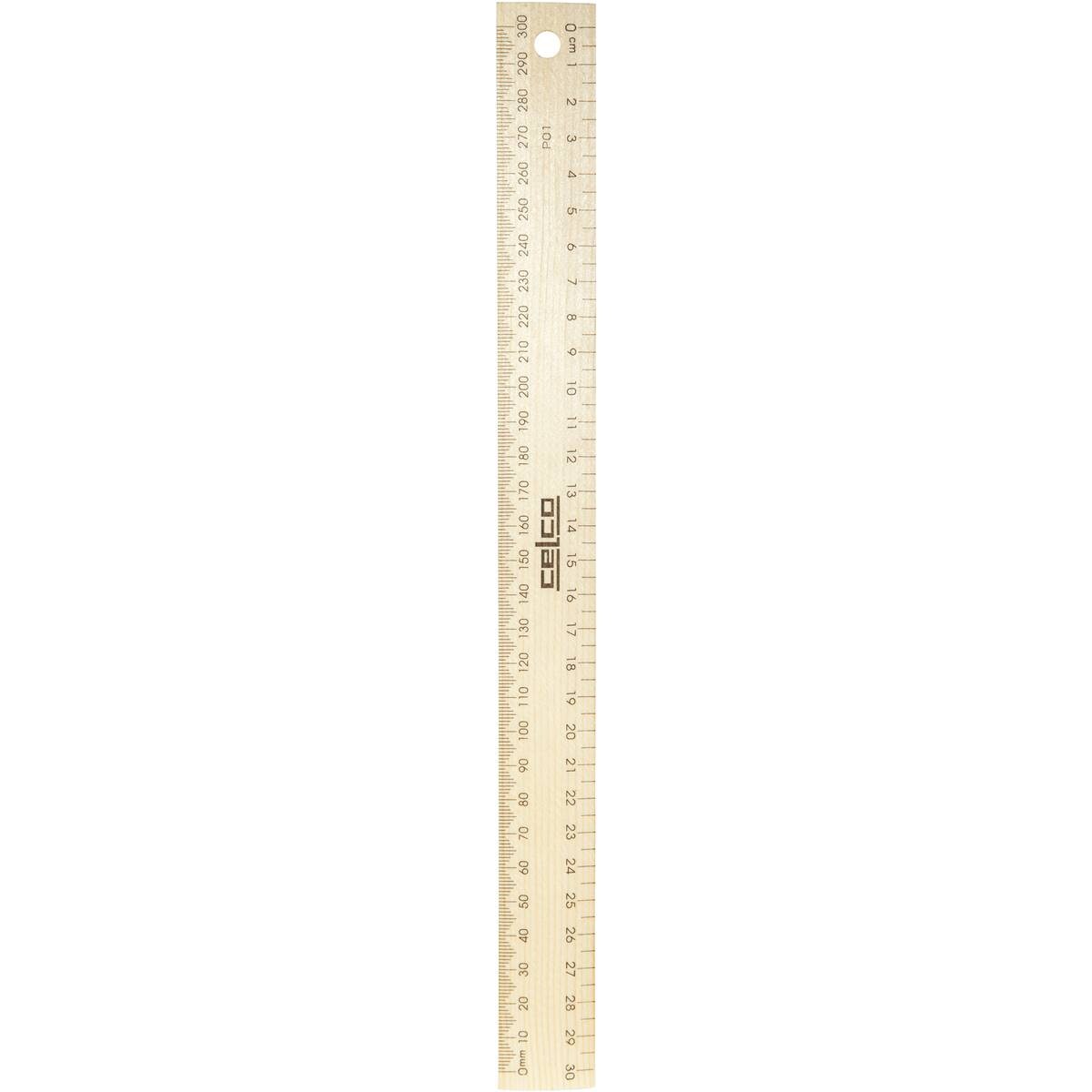 Celco Wooden Ruler Metric Drilled 30cm Each | Woolworths