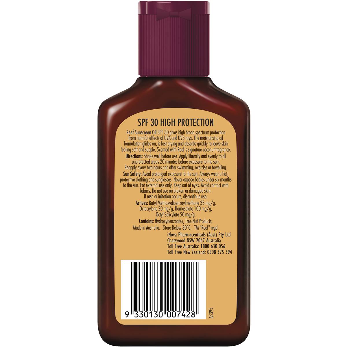 Reef Tanning Oil Coconut Sunscreen Spf 30+ 125ml | Woolworths Reef Tanning Oil Coconut Sunscreen Spf 30+ 125ml | Woolworths