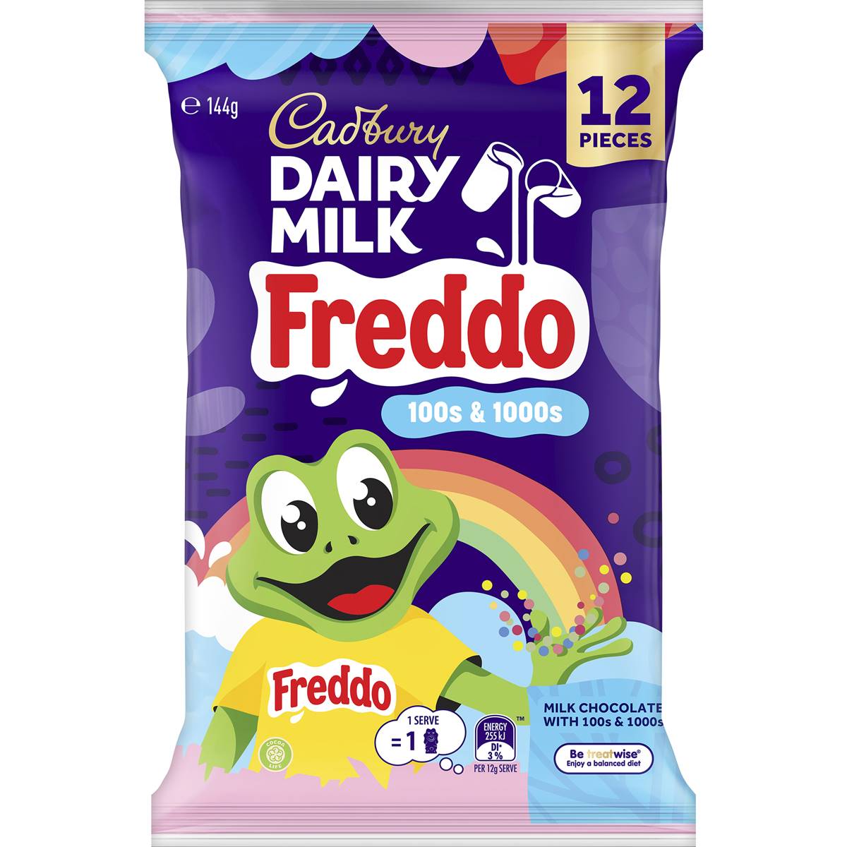 Cadbury Daily Milk Freddo 100s & 1000s Chocolate Share Pack 144g ...