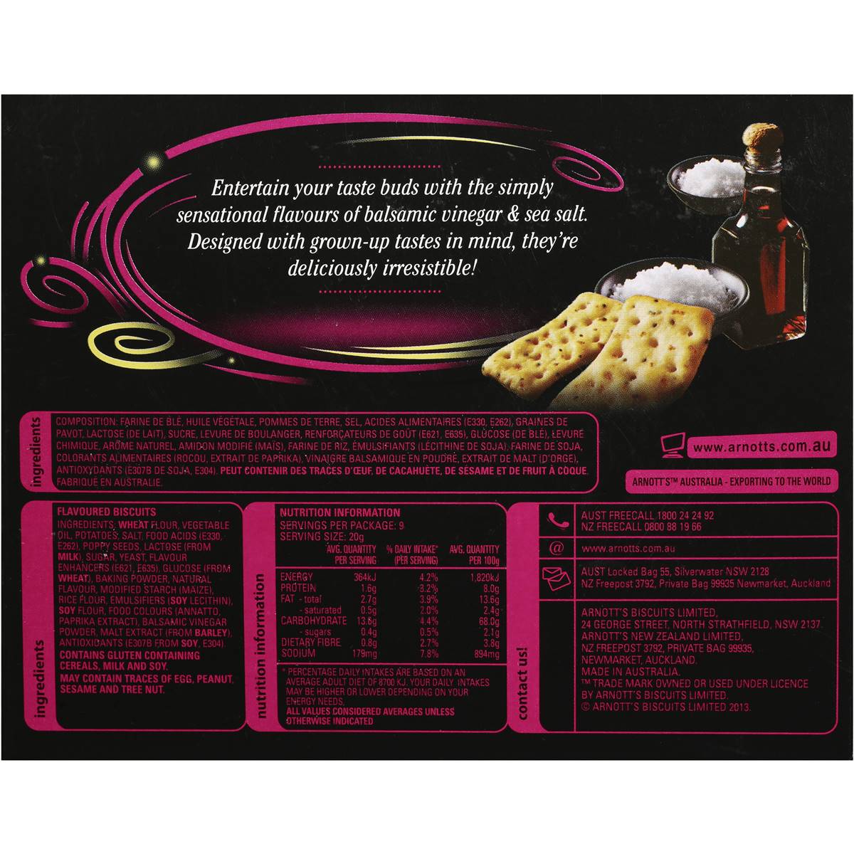 Arnott's Shapes Sensations Vinegar & Salt 180g | Woolworths Arnott's Shapes Sensations Vinegar & Salt 180g | Woolworths