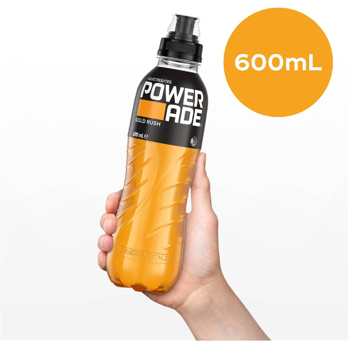 Powerade Ion4 Gold Rush Sports Drink Sipper Cap 600ml | Woolworths
