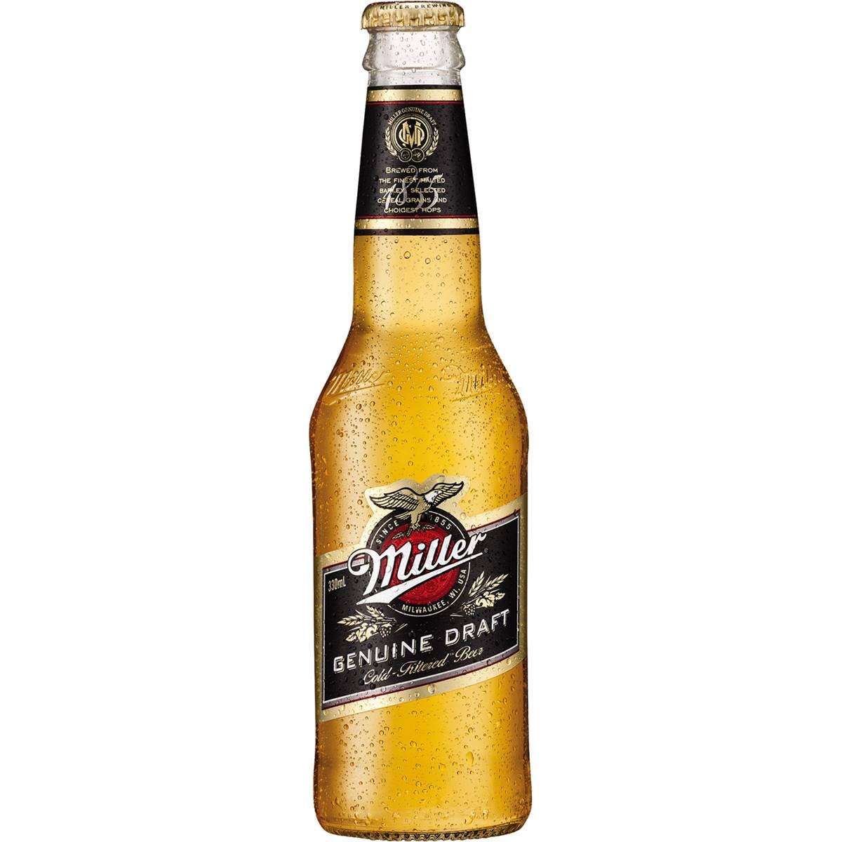 Miller Genuine Draft Lager Bottle 330ml | Woolworths