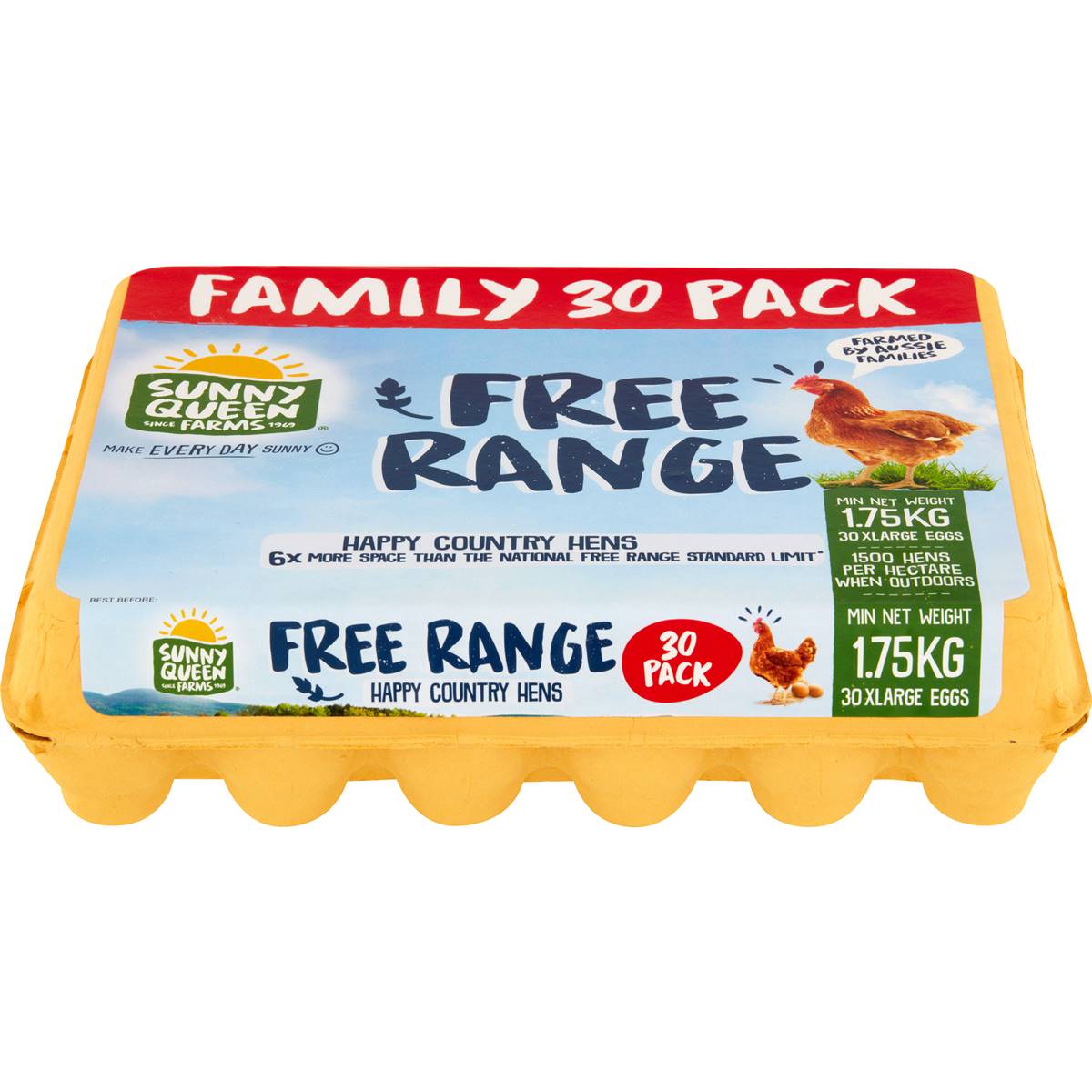 Sunny Queen 30 X Large Free Range Eggs 1.75kg | Woolworths
