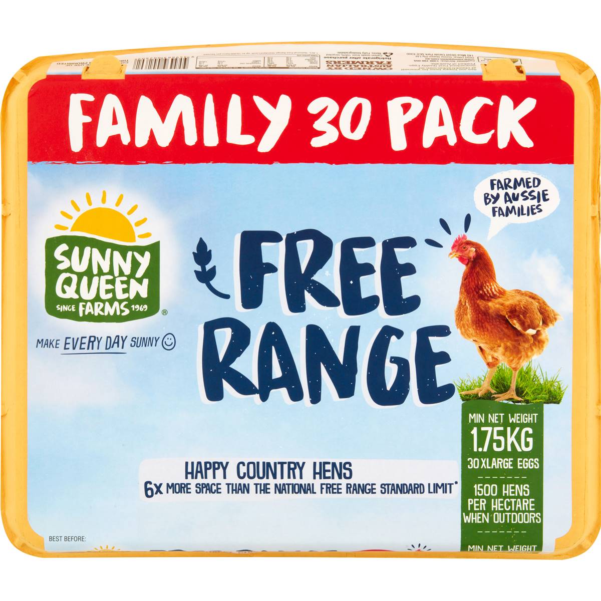 Sunny Queen 30 X Large Free Range Eggs 1.75kg | Woolworths