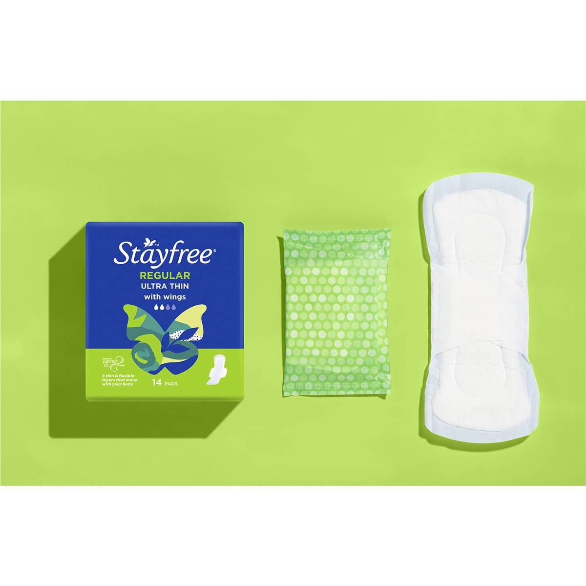 Stayfree Ultra Thin Regular Pads With Wings 14 Pack | Woolworths