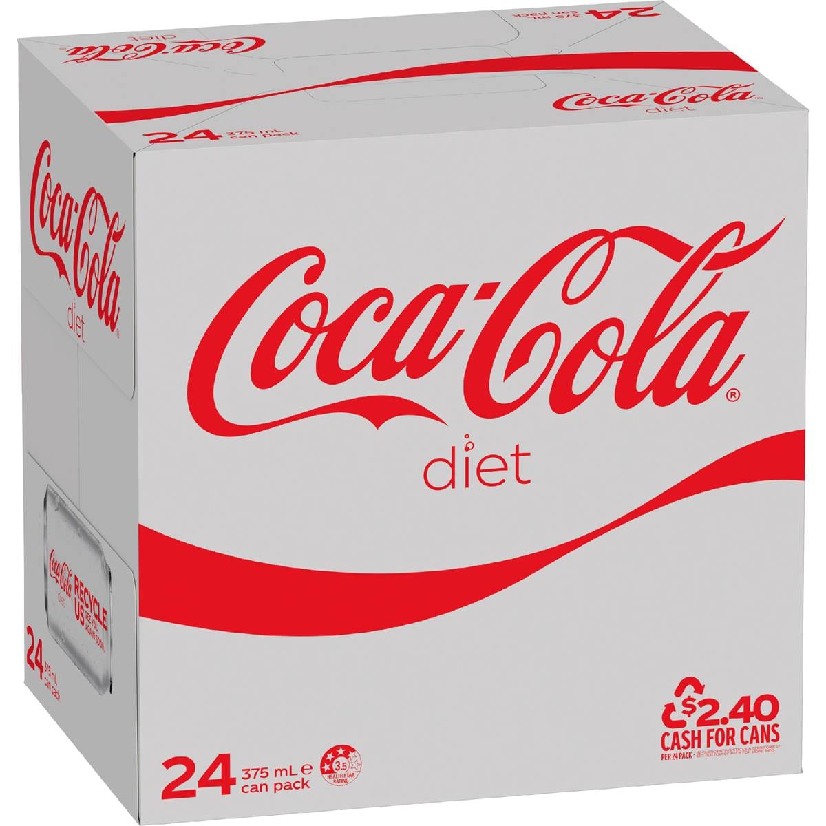 Coca - Cola Diet Soft Drink Multipack Cans 375ml X 24 Pack | Woolworths
