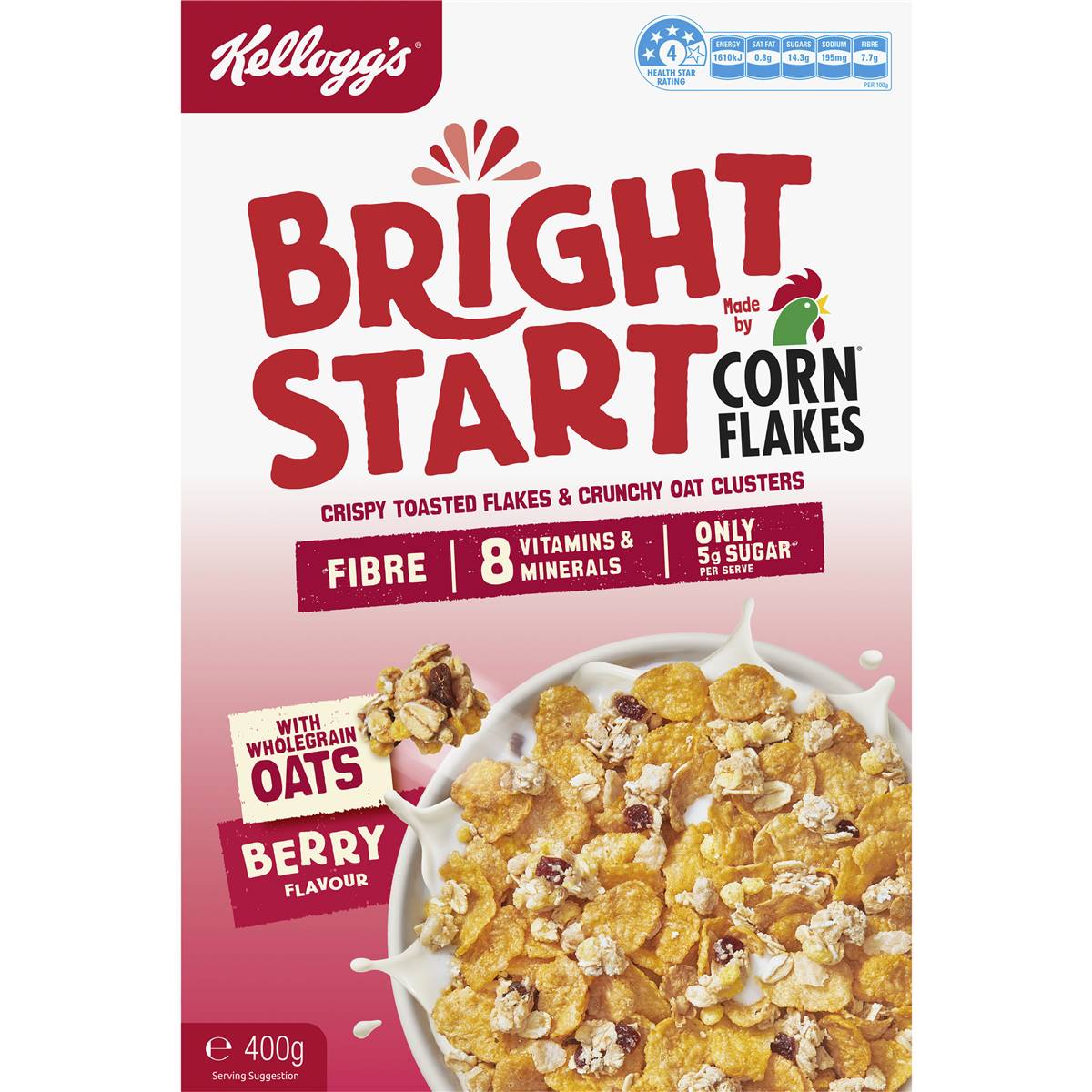 Kellogg's Bright Start Berry Flavour Cereal 400g | Woolworths