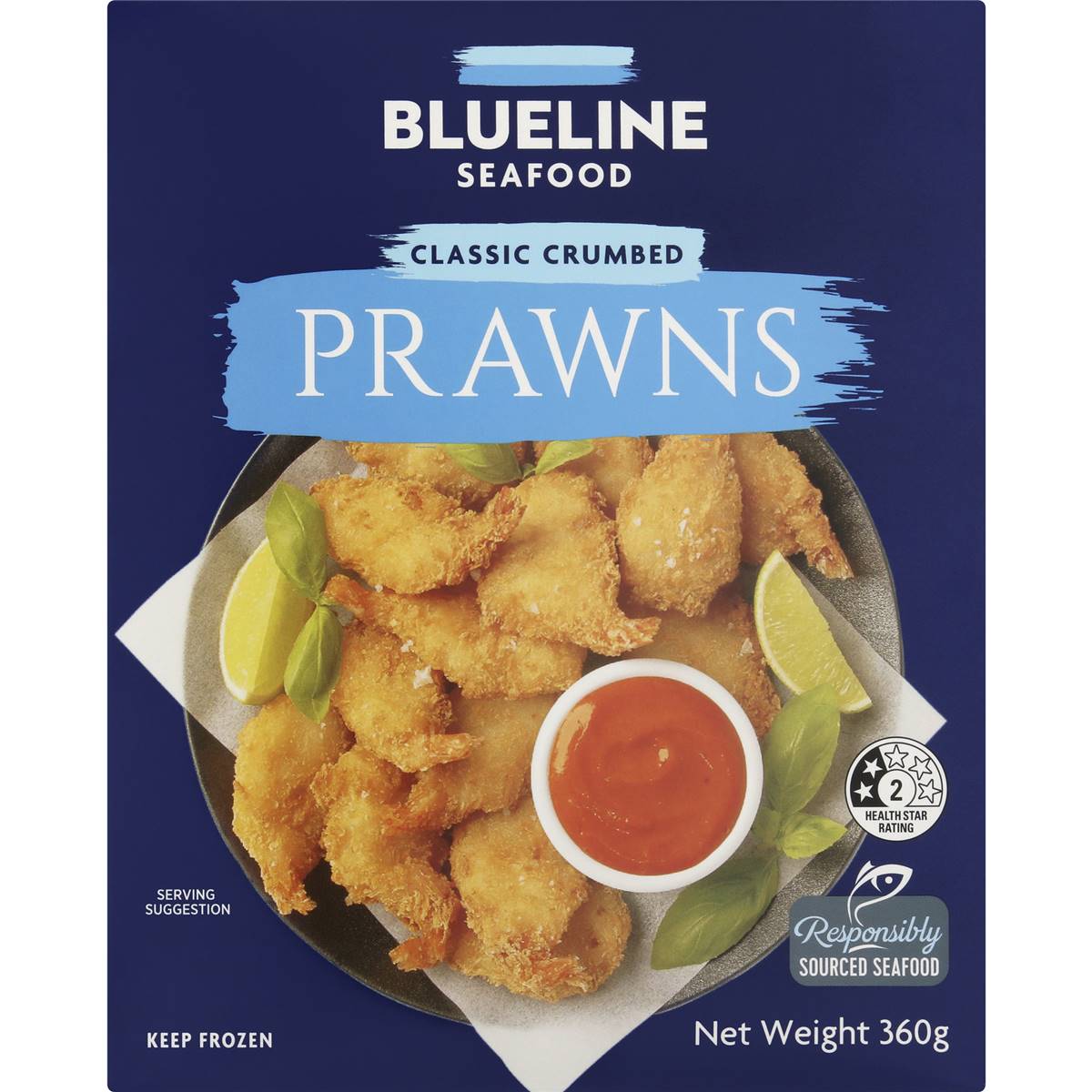 Blueline Seafood Classic Crumbed Prawns 360g | Woolworths