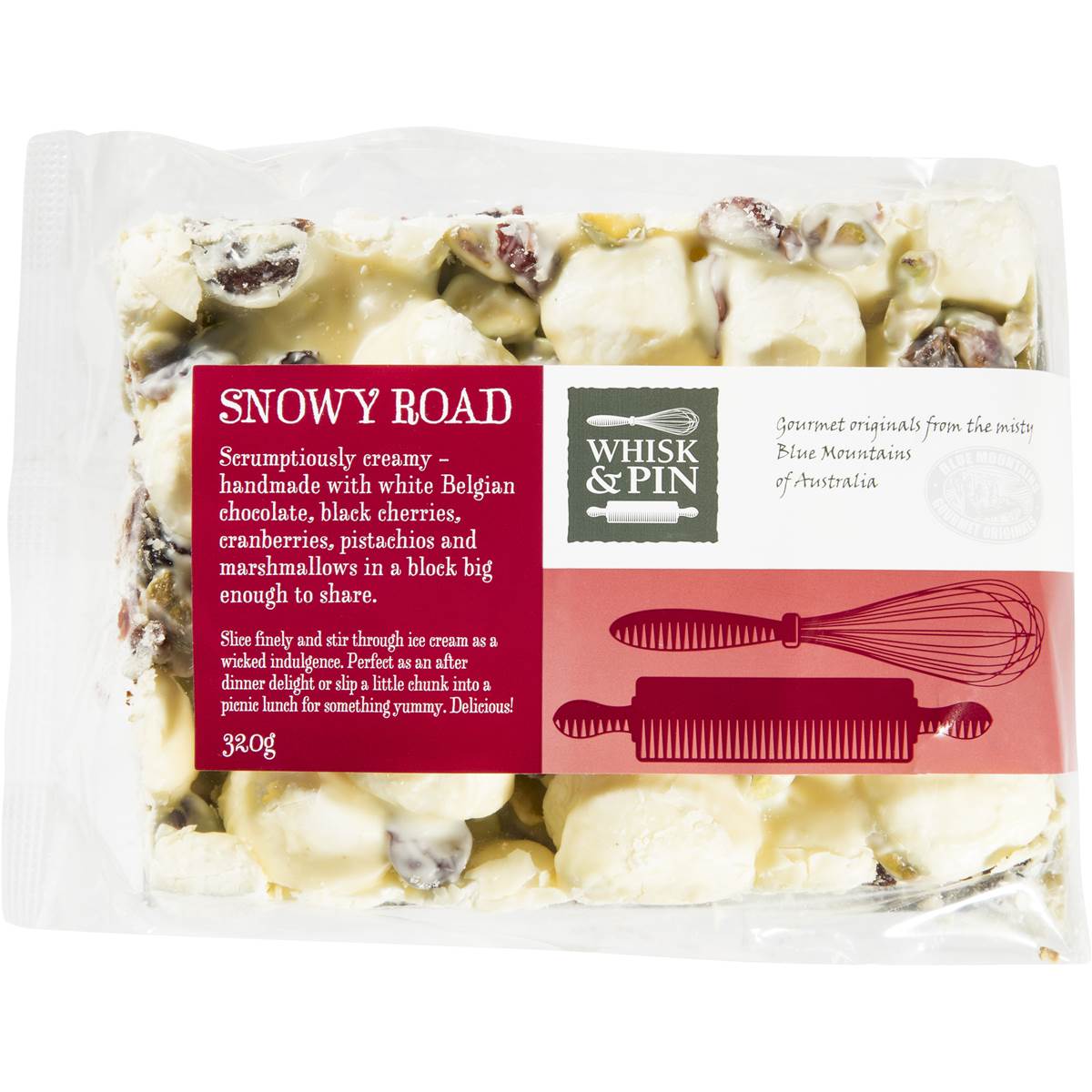 Whisk & Pin Snowy Chocolate Road Block 320g | Woolworths