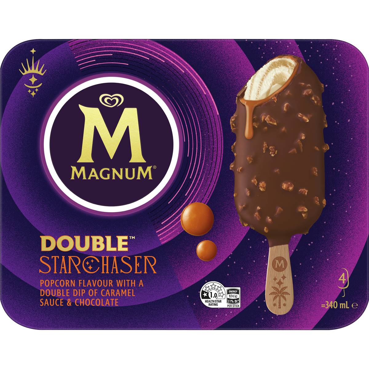 Magnum Double Frozen Dessert Sticks Starchaser 4 X 85 Ml | Woolworths