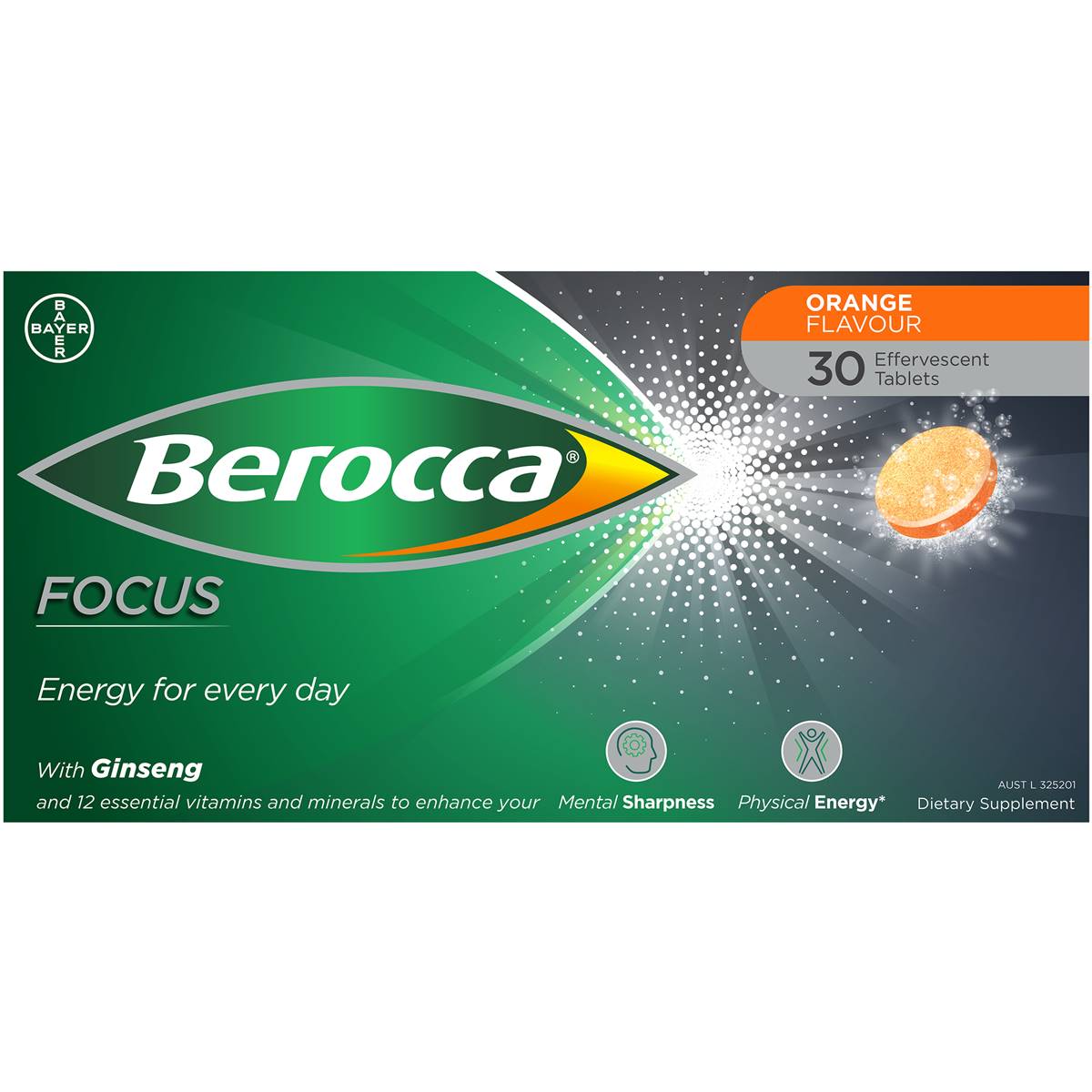 Berocca 50+ Energy Vitamin With Ginseng Effervescent Tablets 30 Pack ...