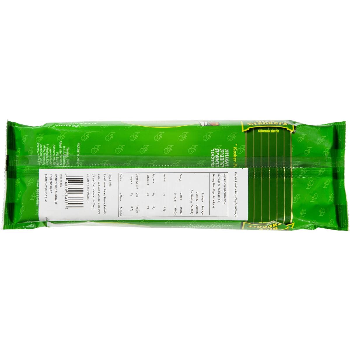 Forrelli Salt & Vinegar Rice Cracker 100g | Woolworths