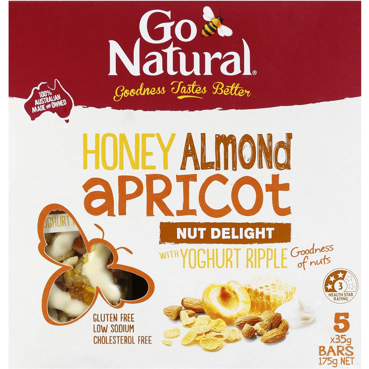 Go Natural Fruit Snacks Honey Almond Apricot Ripple 175g | Woolworths