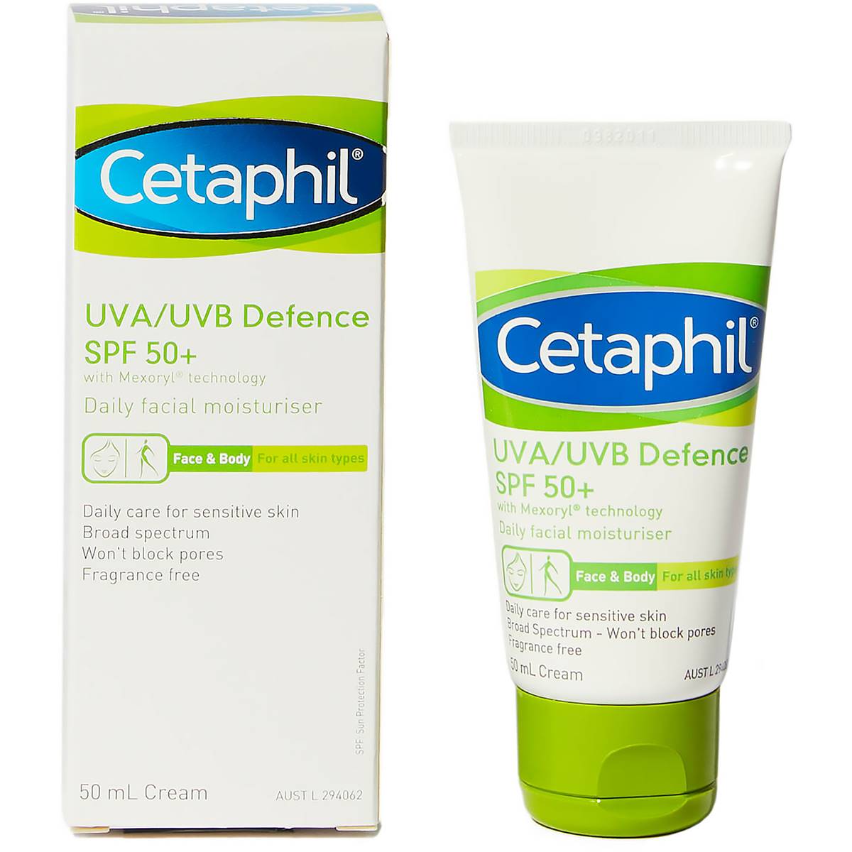 Cetaphil Uva/uvb Defence Spf 50+ Face & Body Moisturiser 50ml | Woolworths